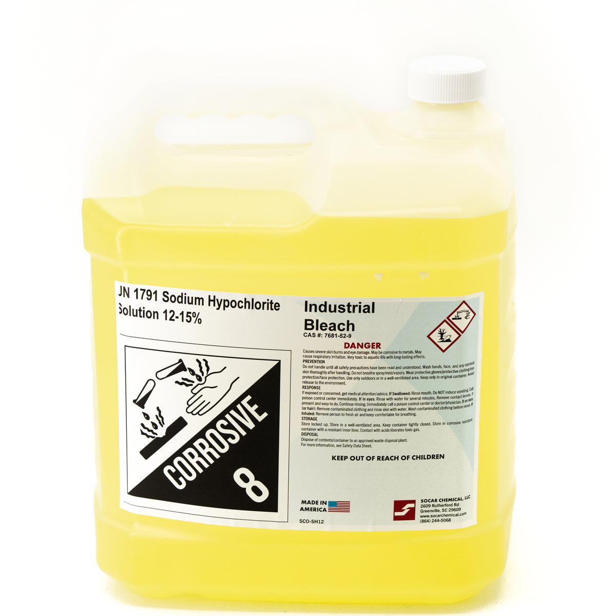 Industrial Bleach (Sodium Hypochlorite 12.5%, SH) – Socar Chemical